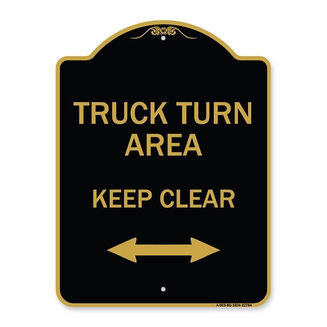 18 x 24 in. Designer Series Sign - Truck Turn Area Keep Clear with ...