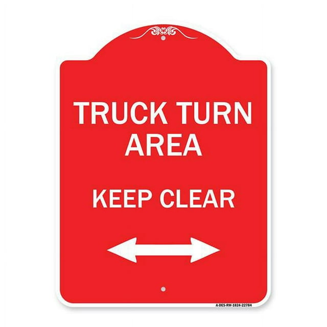 18 x 24 in. Designer Series Sign - Truck Turn Area Keep Clear with ...