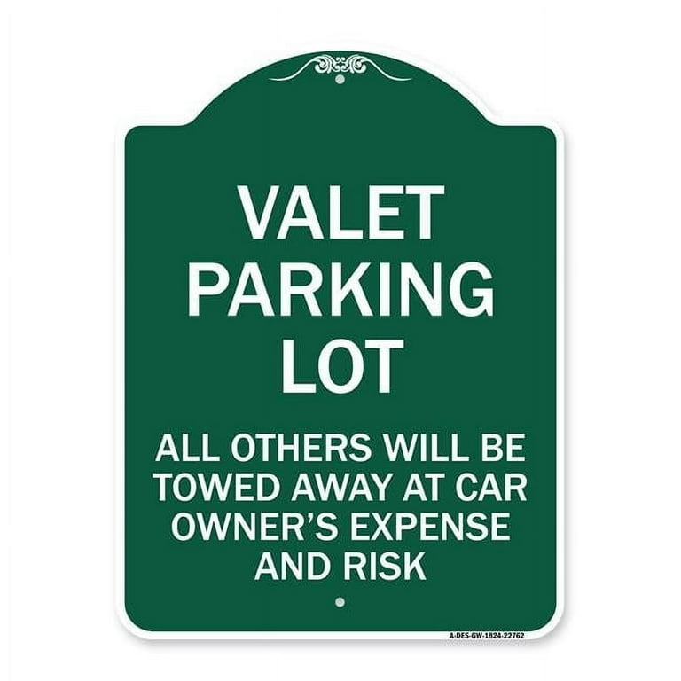 Valet Parking Only Signs SmartSign 24 X 18 Inch “Valet Parking”