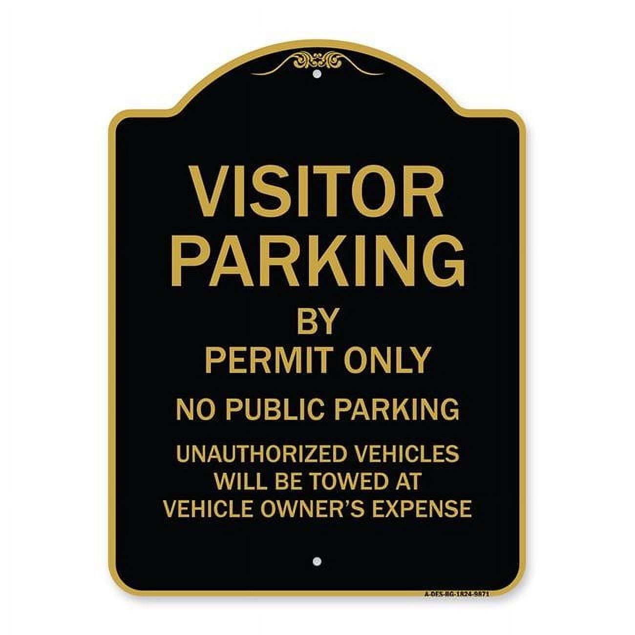 18 x 24 in. Designer Series Sign - Visitor Parking by Permit Only No ...