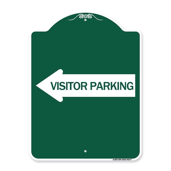 18 x 24 in. Designer Series Sign - Visitor Parking with Left Arrow ...