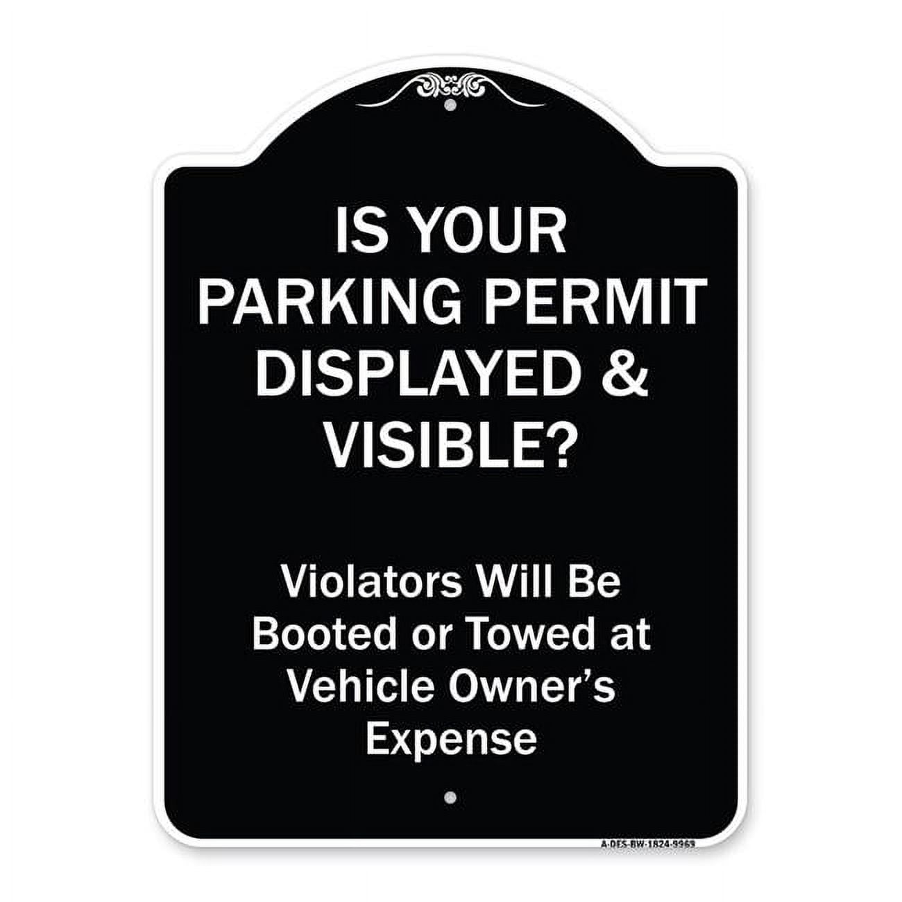 18 x 24 in. Designer Series Sign - is Your Parking Permit Displayed ...