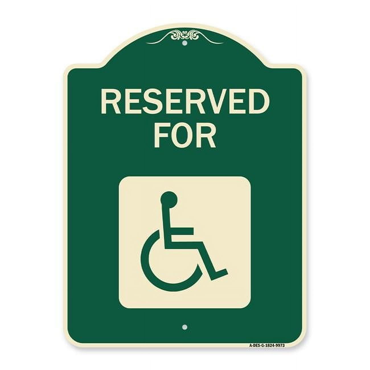 18 x 24 in. Green Designer Series Sign - Graphic Handicapped Reserved ...