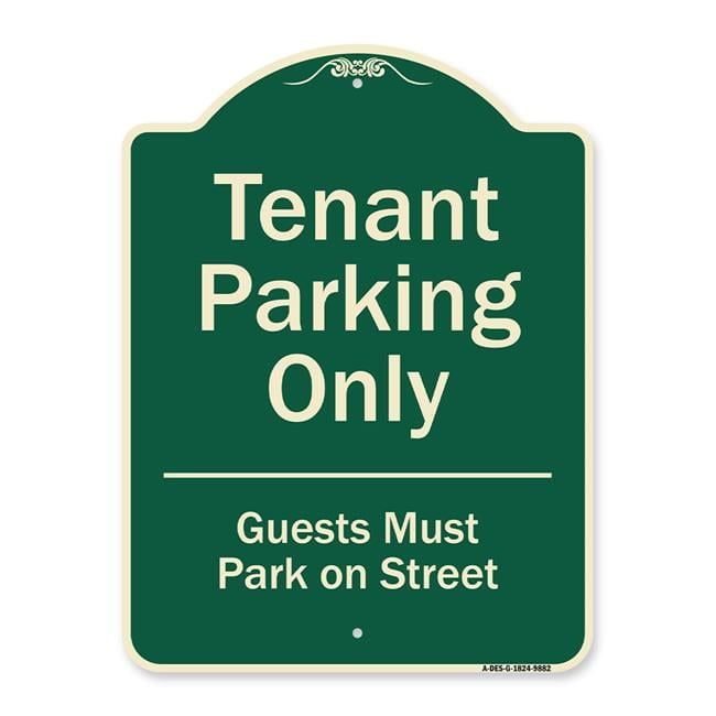 18 x 24 in. Green Designer Series Sign - Tenant Parking Only, Guests ...