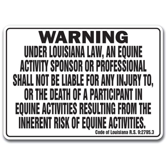 18 x 24 in. Louisiana - Activity Liability Warning Statute Horse Farm ...