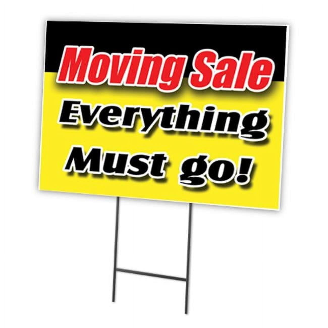 18 x 24 in. Moving Sale Everything Must Go Yard Sign & Stake Outdoor ...