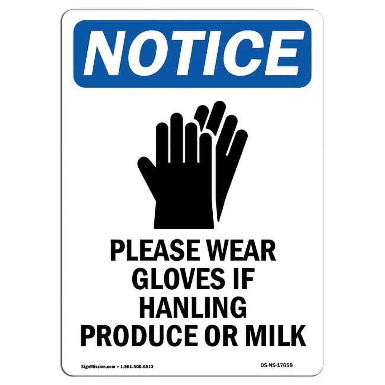 18 x 24 in. OSHA Notice Sign - Please Wear Gloves - Walmart.com