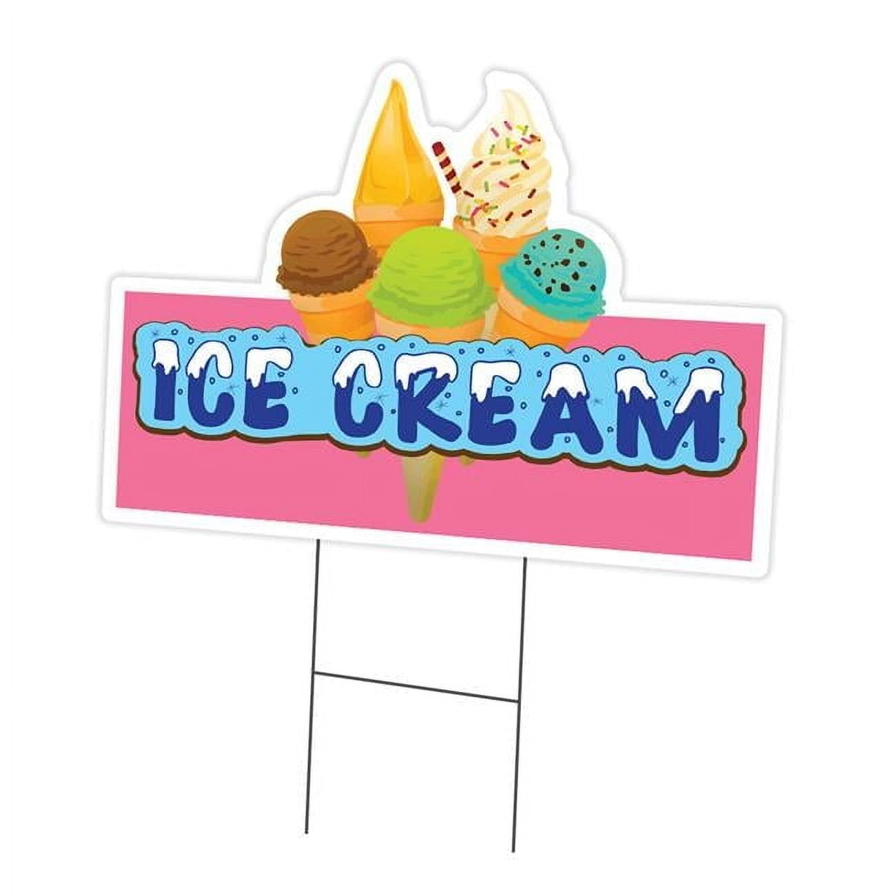 18 x 24 in. Yard Sign & Stake - Ice Cream - Walmart.com