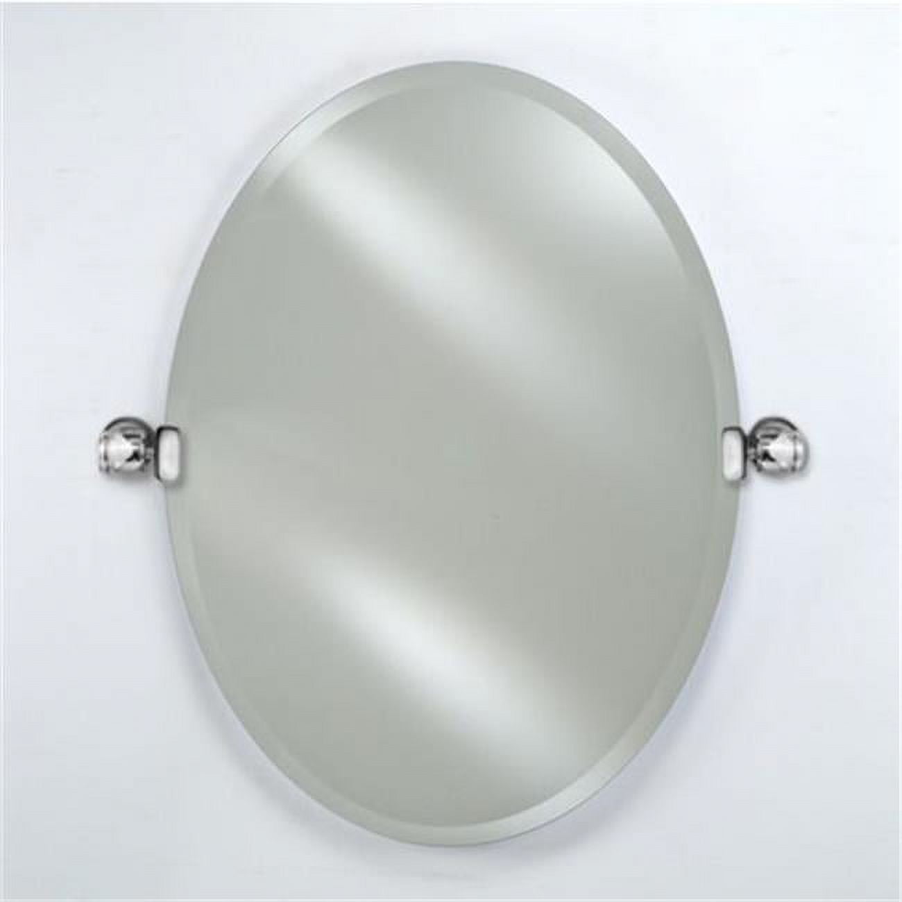 18 x 26 in. Radiance Frameless Beveled Oval Mirror with Decorative ...