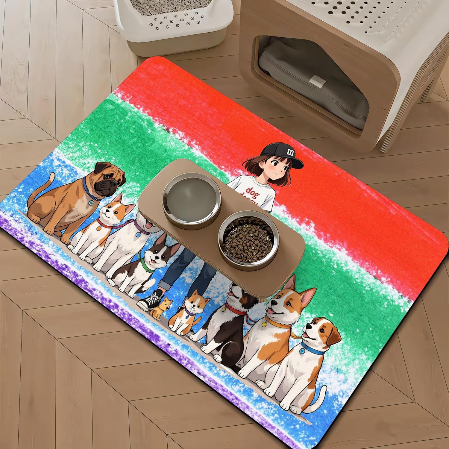 18"x 27.5" - Extra Large Dog Feeding Mat, Absorbent Mats for Dog Food ...