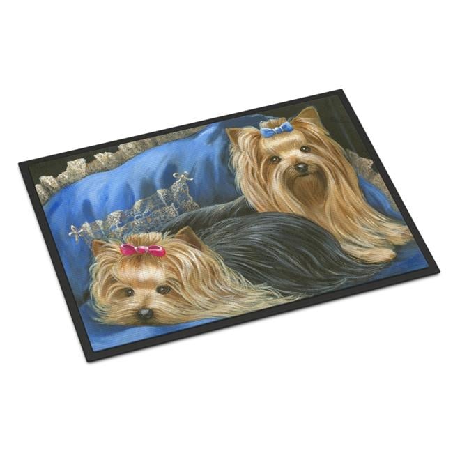 18 x 27 in. Yorkshire Terrier Yorkie Satin & Lace Indoor or Outdoor Mat ...
