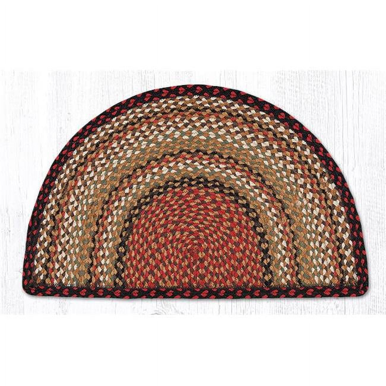 18 x 29 in. Jute Slice Small Rug Slice - Burgundy, Mustard & Ivory ...