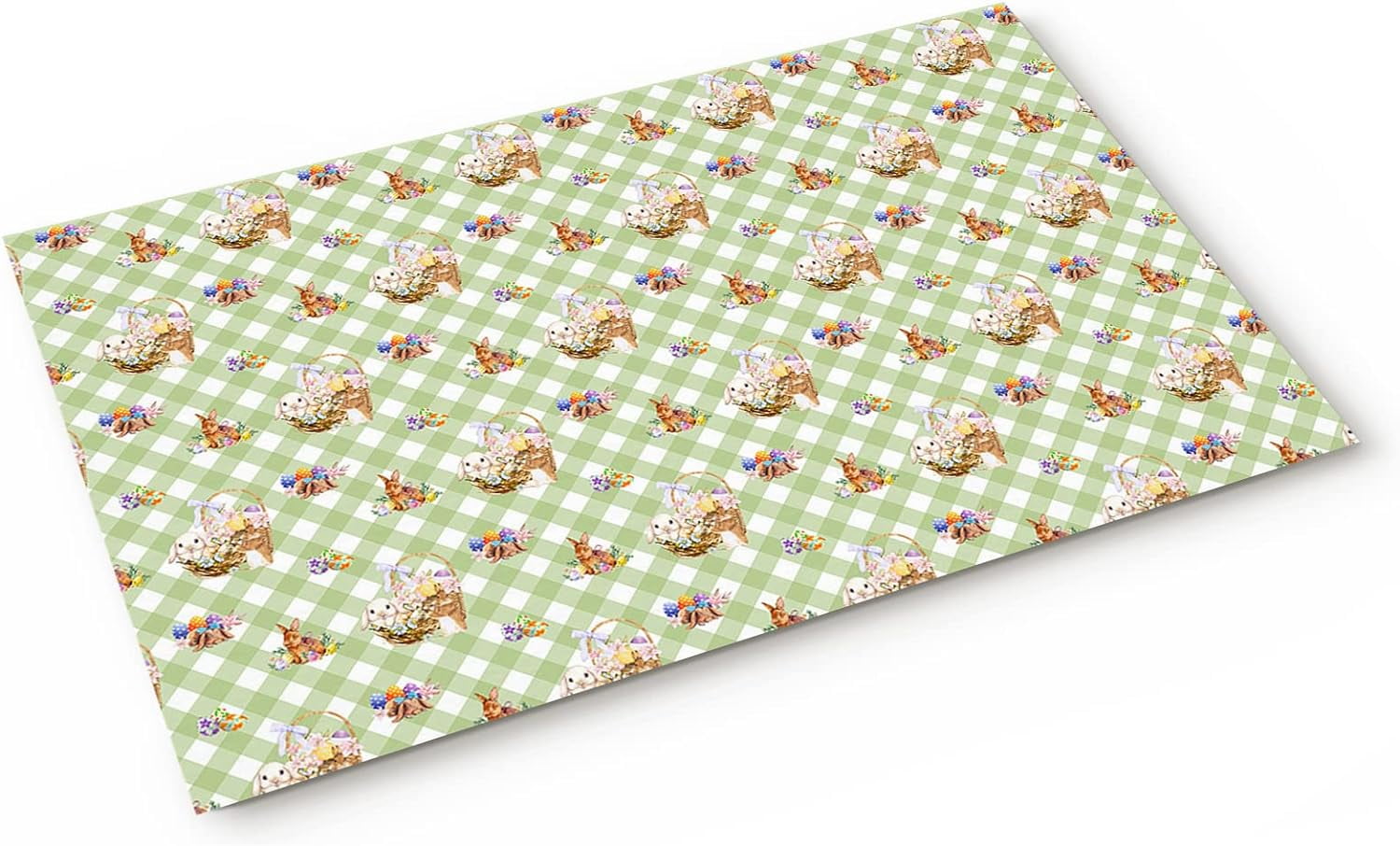 18" x 30"Easter Doormat Bunny Rabbit Eggs Welcome Mats Flowers Green ...