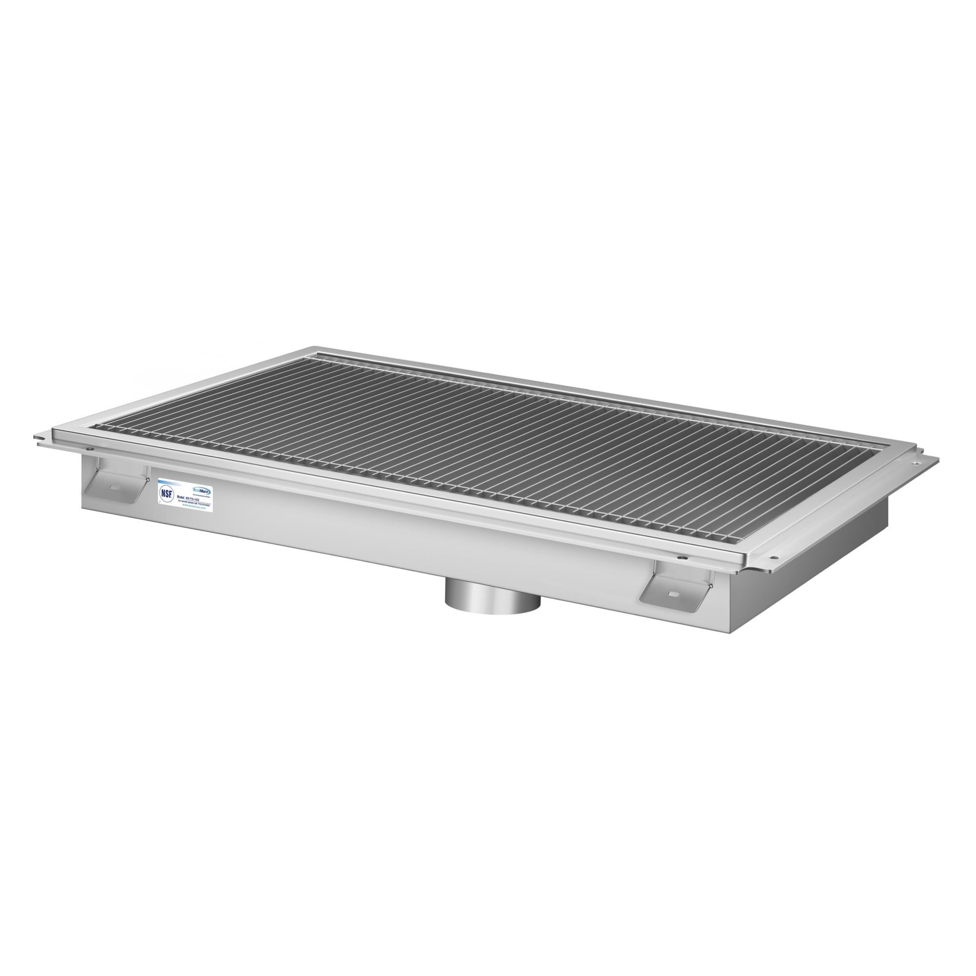 18" x 30" Stainless Steel Floor Trough Drain, 14-Gauge with Subway ...