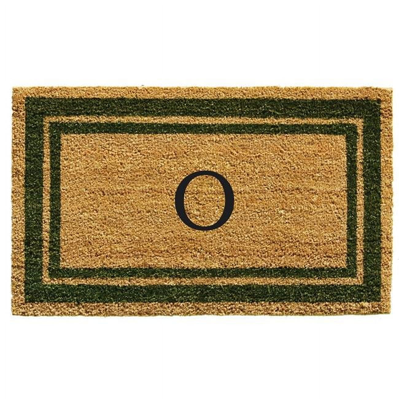 18 x 30 in. Sage Green Border Monogram Rectangular Doormat, Natural ...