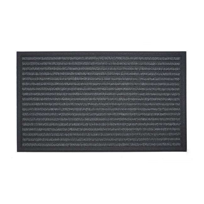 18 x 30 in. Scraper Eco Rib with Rubber Inlay Rectangular Mat, Grey ...