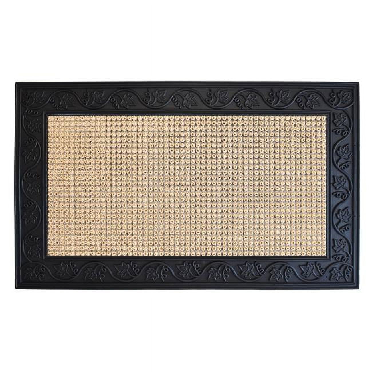 18 x 30 in. Winston Rectangular Doormat, Black & Beige - Walmart.com