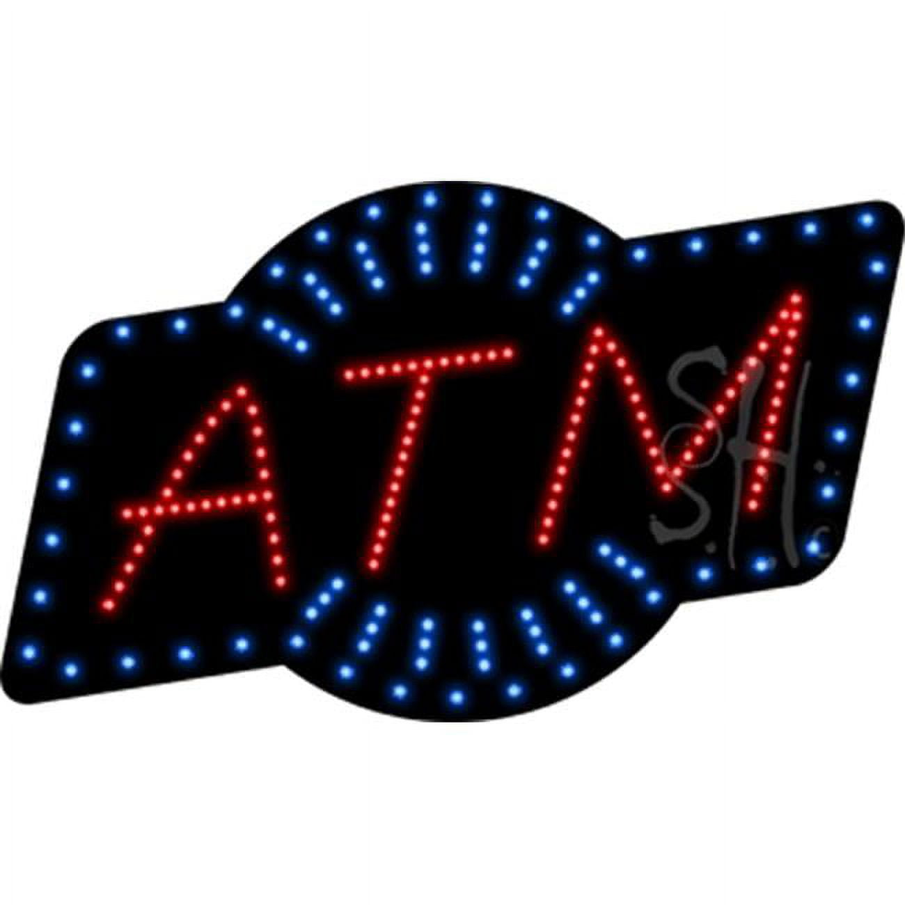 18 x 30 x 1 in. ATM Cash Animated LED Sign - Blue, Red & White ...