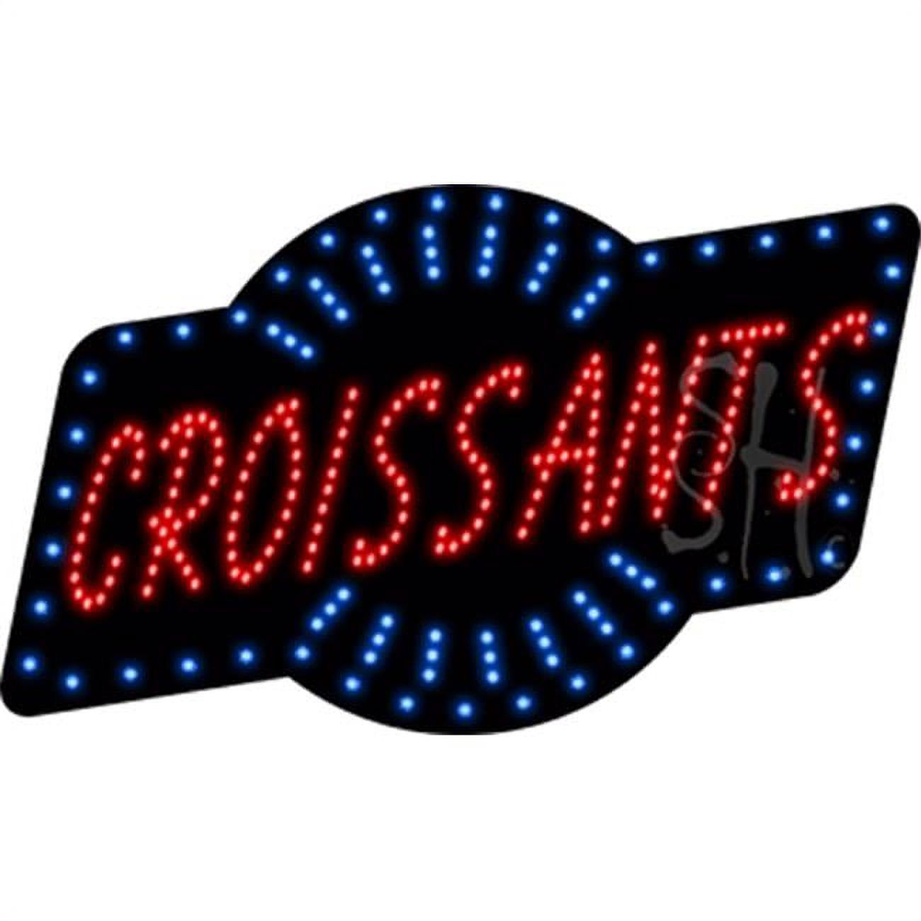 18 x 30 x 1 in. Croissants Animated LED Sign - Blue, Red & White ...
