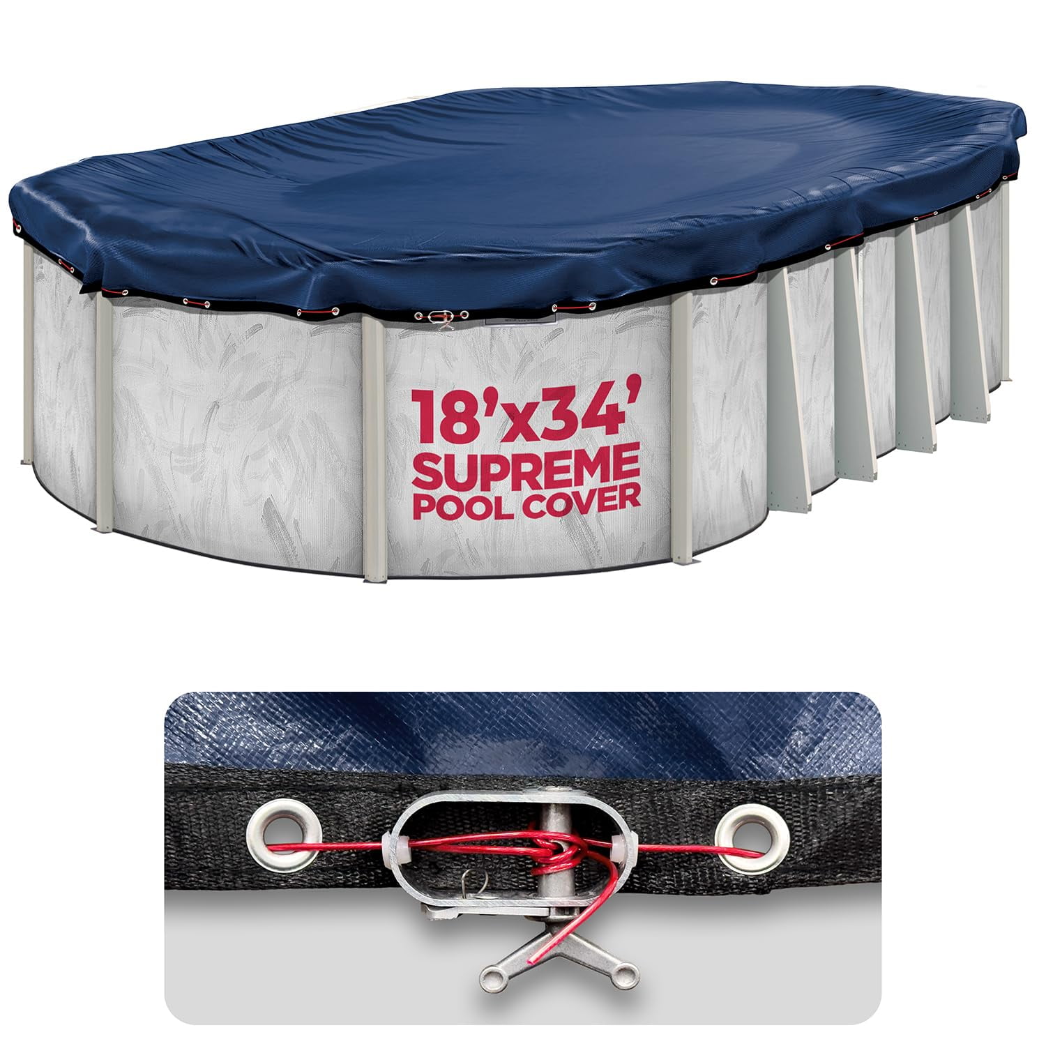 18 x 34 ft Oval Pool Covers for Above Ground Pools, Oval Winter Pool ...