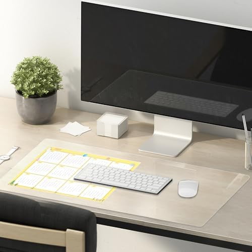 18 x 36 Inch Clear Table Cover Protector, 1.5mm Thick Plastic Vinyl ...