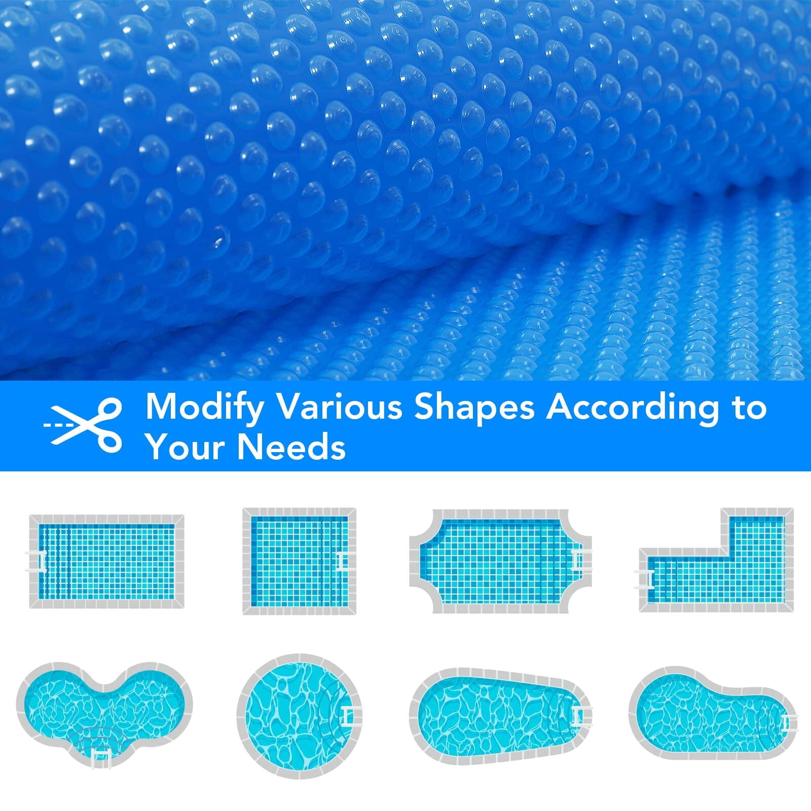 18 x 36 ft Rectangular Solar Pool Cover Insulating 14-Mil Heat ...