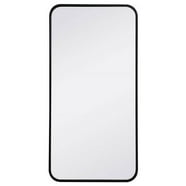 TEHOME Horizontal Farmhouse Black Metal Framed Rounded Pivot Rectangle ...