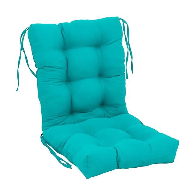 18 x 38 in. Solid Twill Tufted Chair Cushion, Aqua Blue - Walmart.com