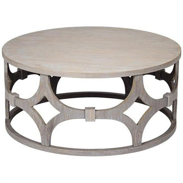 18 x 39 x 39 in. Lanini Gray Wash Round Coffee Table - Walmart.com