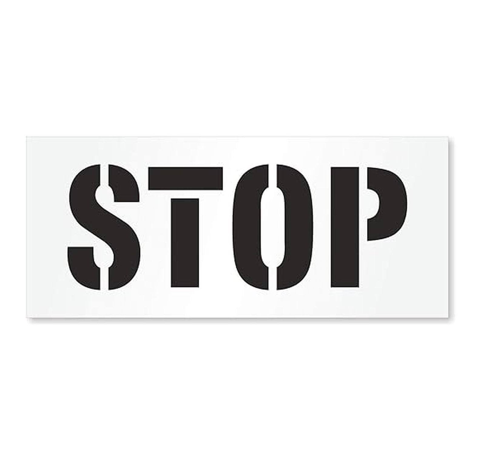 18 x 42 inches Stop Reusable Stencil with 12" Letter Height, 63 Mil ...