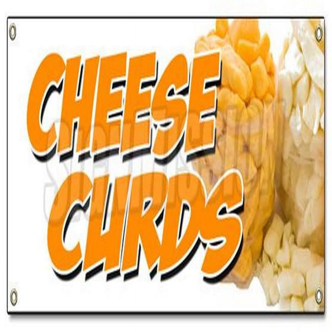 18 x 48 in. Banner Sign - Cheese Curds - Wisconsin Poutine Fried ...