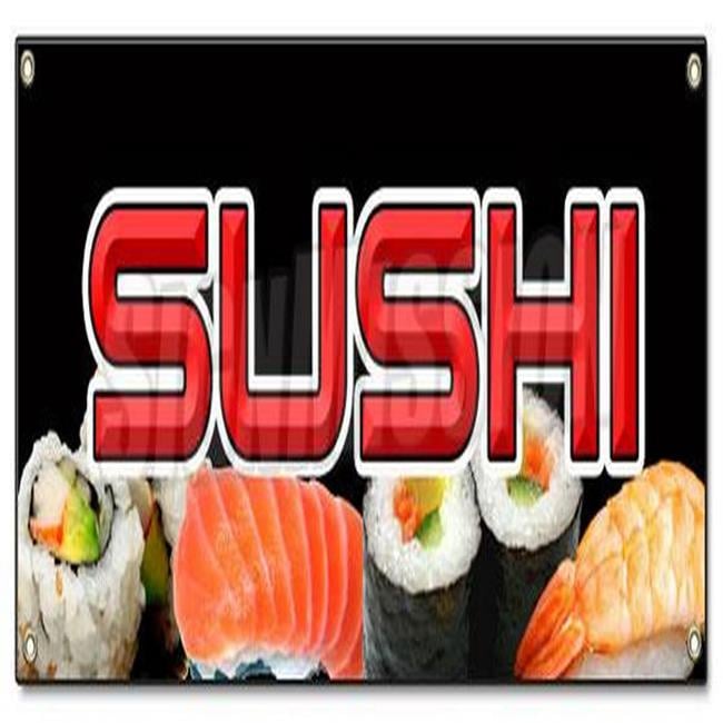 18 x 48 in. Banner Sign - Sushi - Sashimi Ramen Noodles Soba Japanese ...