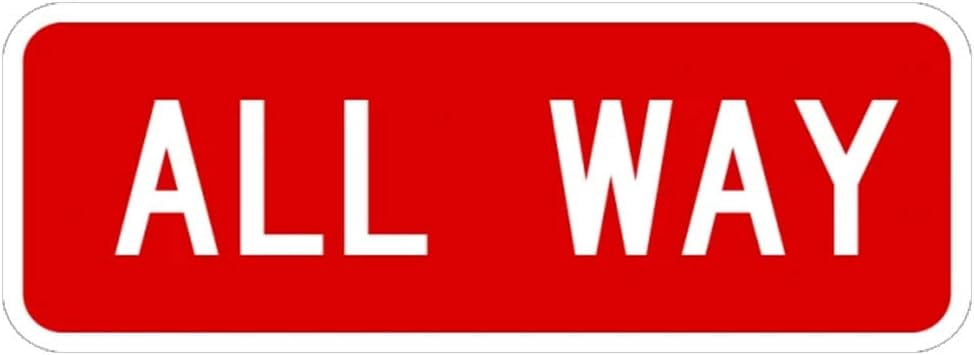 18 x 6 All Way Street Road Sign - Highly Visible 3M High-Intensity ...