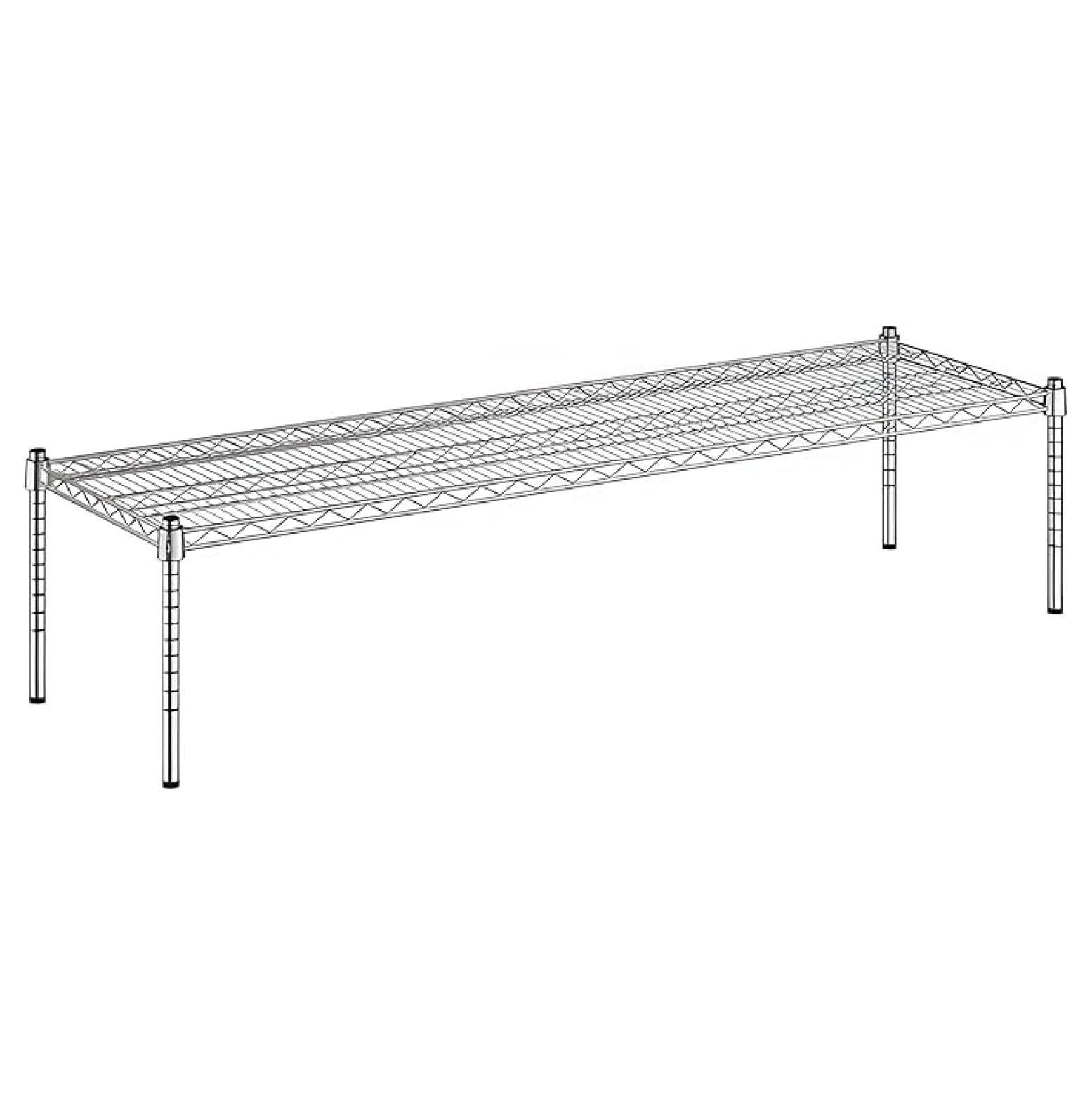 18" x 60" x 14" Wire Storage Shelf, Dunnage Rack, 1 Tier Small Shelf ...
