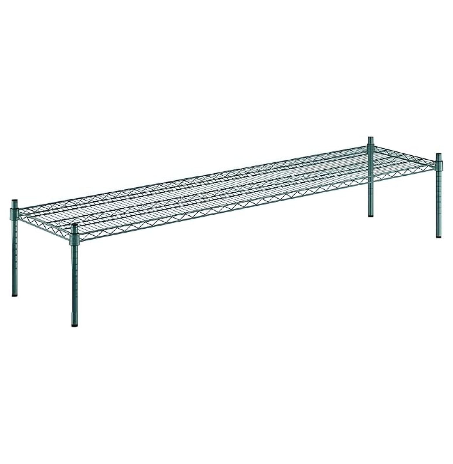 18" x 72" x 14" Green Epoxy Wire Storage Shelf, Dunnage Rack, 1 Tier ...