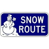 18 x 9 Snow Route Sign - Highly Visible 3M High-Intensity Prismatic ...