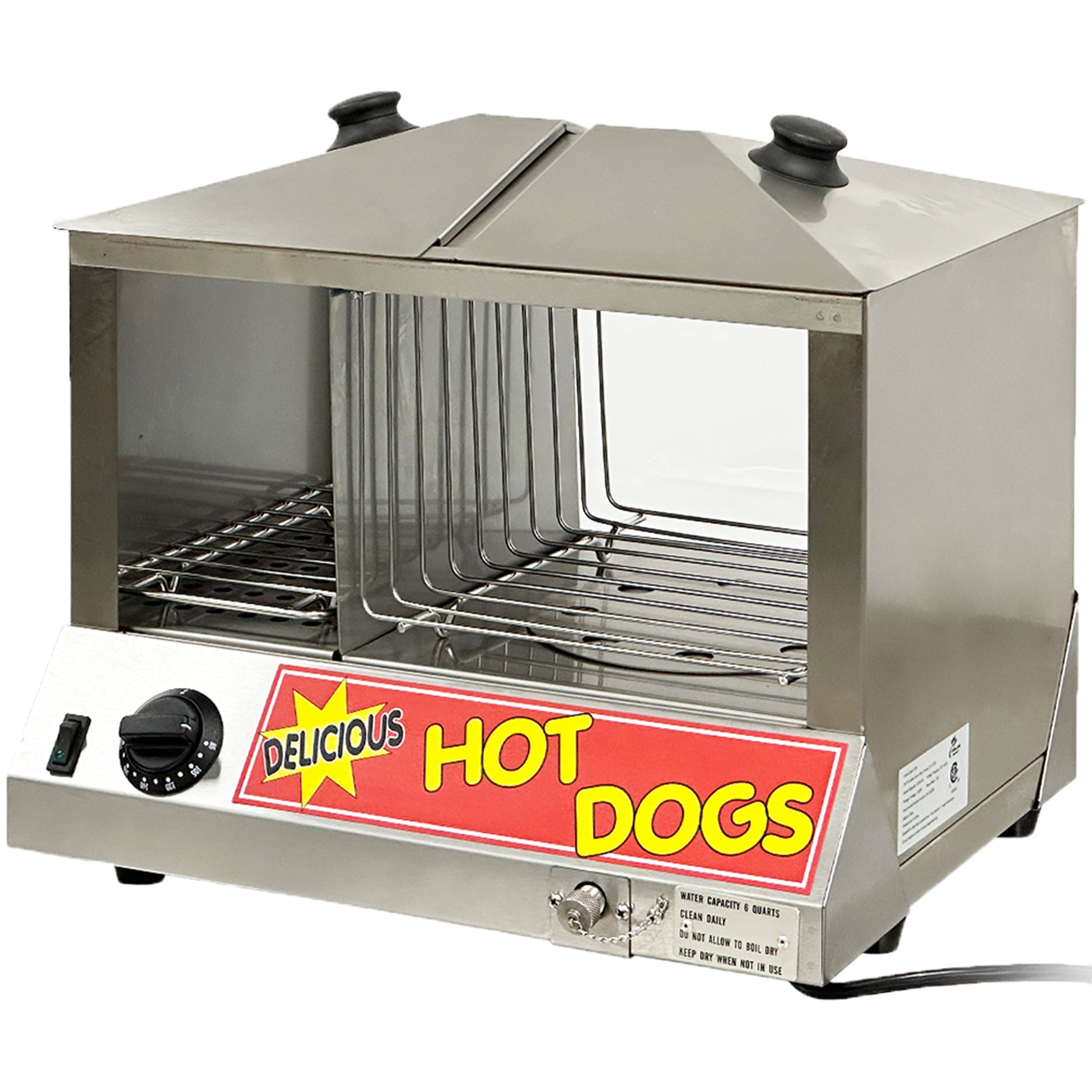 18 in. Commercial Hot Dog Steamer 1200W Electic Warmer NSF Hot Dog&Bun ...