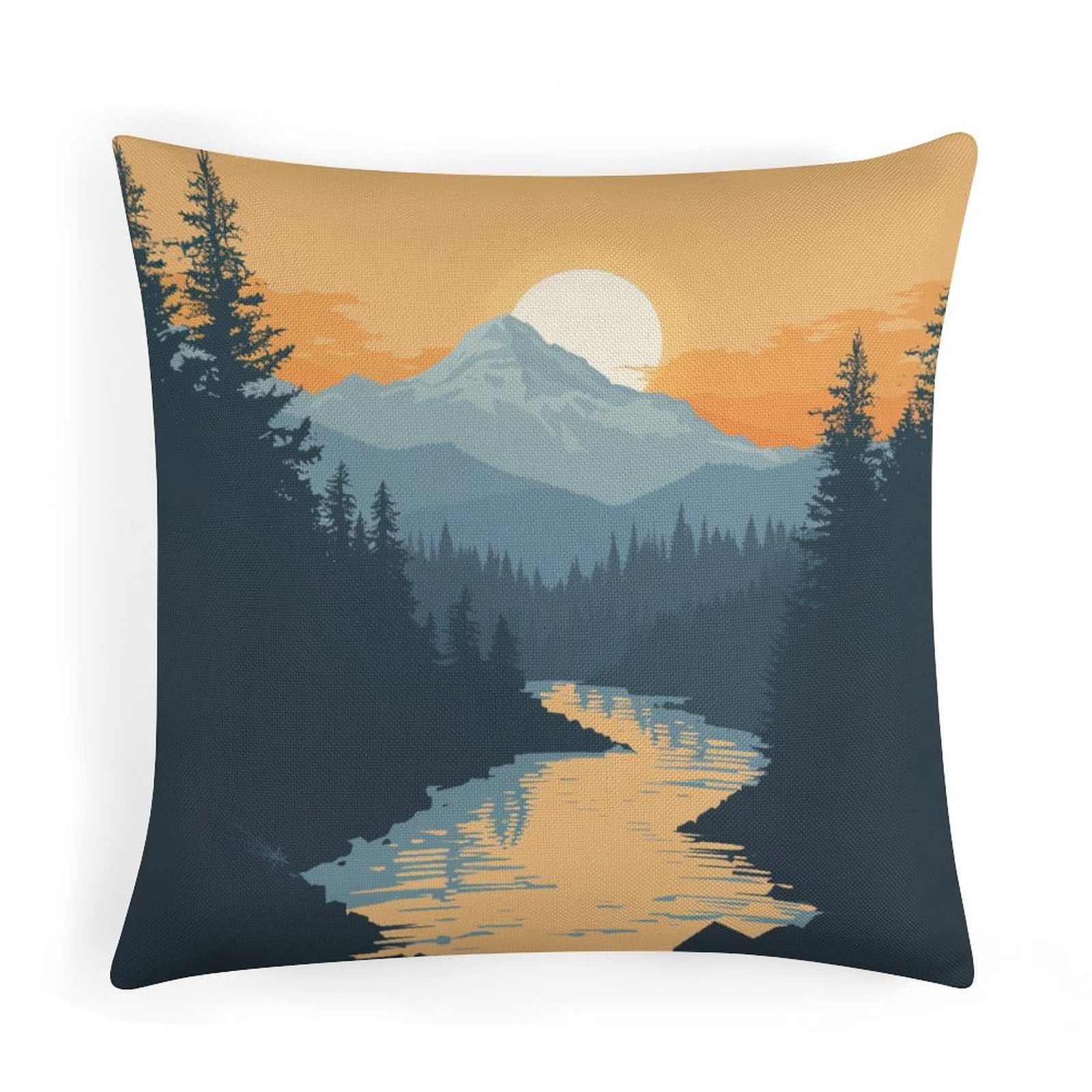 18"x18" Cushion Case Mountain Adventure Pillowcase Farm Decorations ...