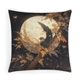 18"x18" Cushion Covers The Last Leaf A Fall Autumn Crow Woods Crescent ...
