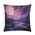 18"x18" Pillow Protector Nebula And Planets Space Purple And Blue ...