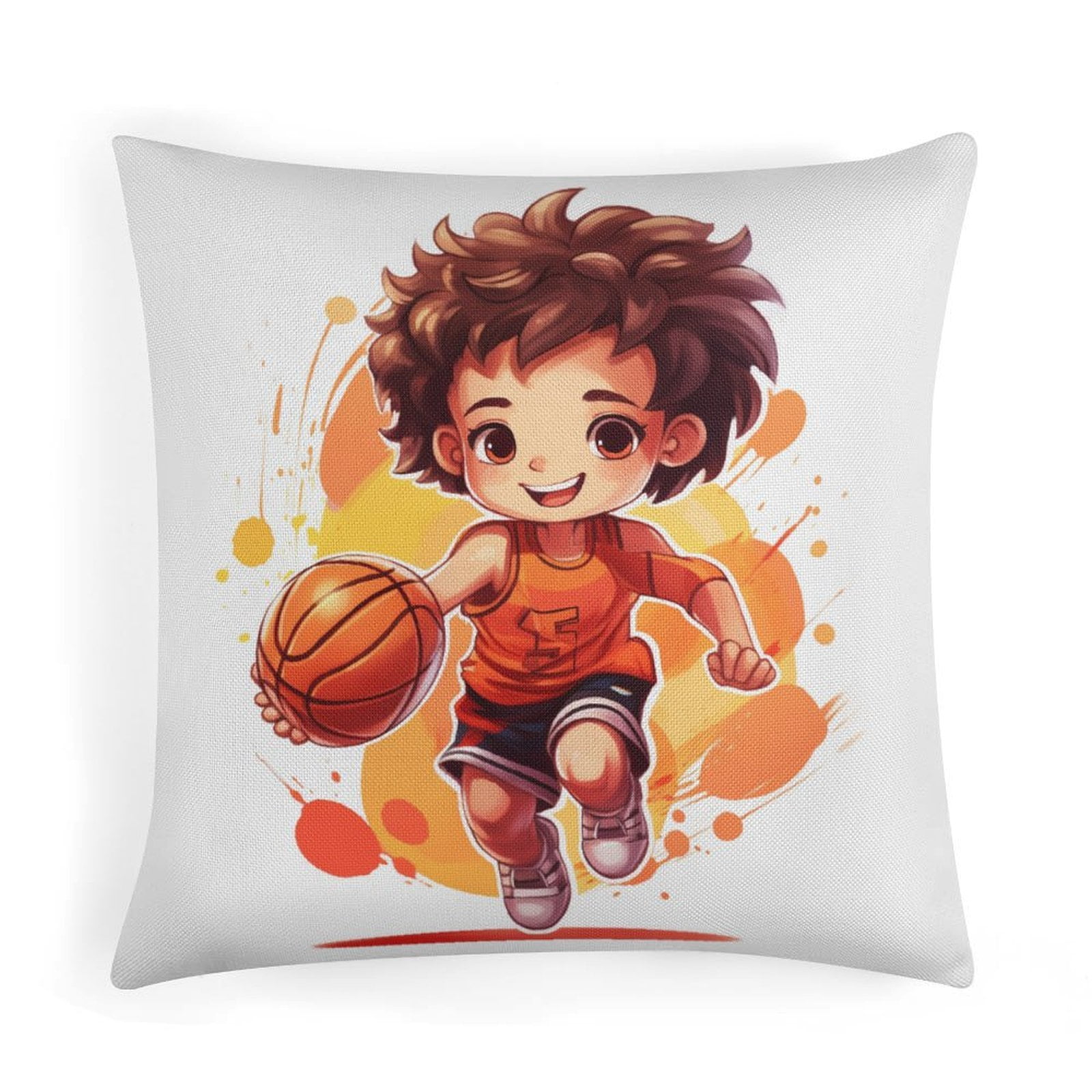 18"x18" Pillows Cover Cute Basketball Player Sport -3 Linen Cushion ...
