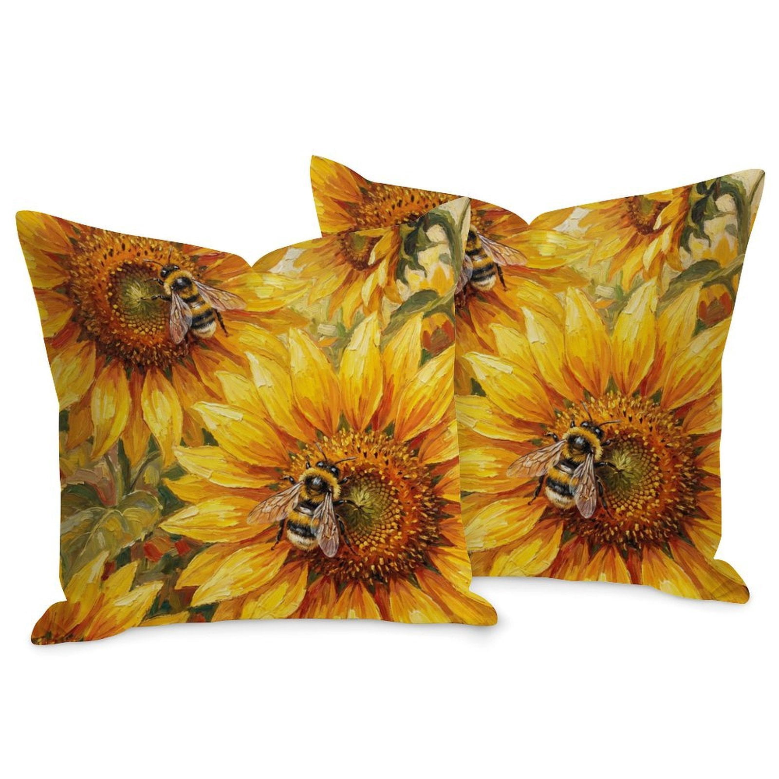 18"x18" Waterproof Cotton Linen Decorative Pillow Covers, Impressionist ...
