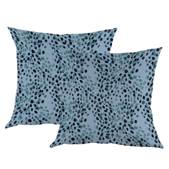 18"x18" Waterproof Throw Pillow Covers, Blue Abstract Hand Painted ...