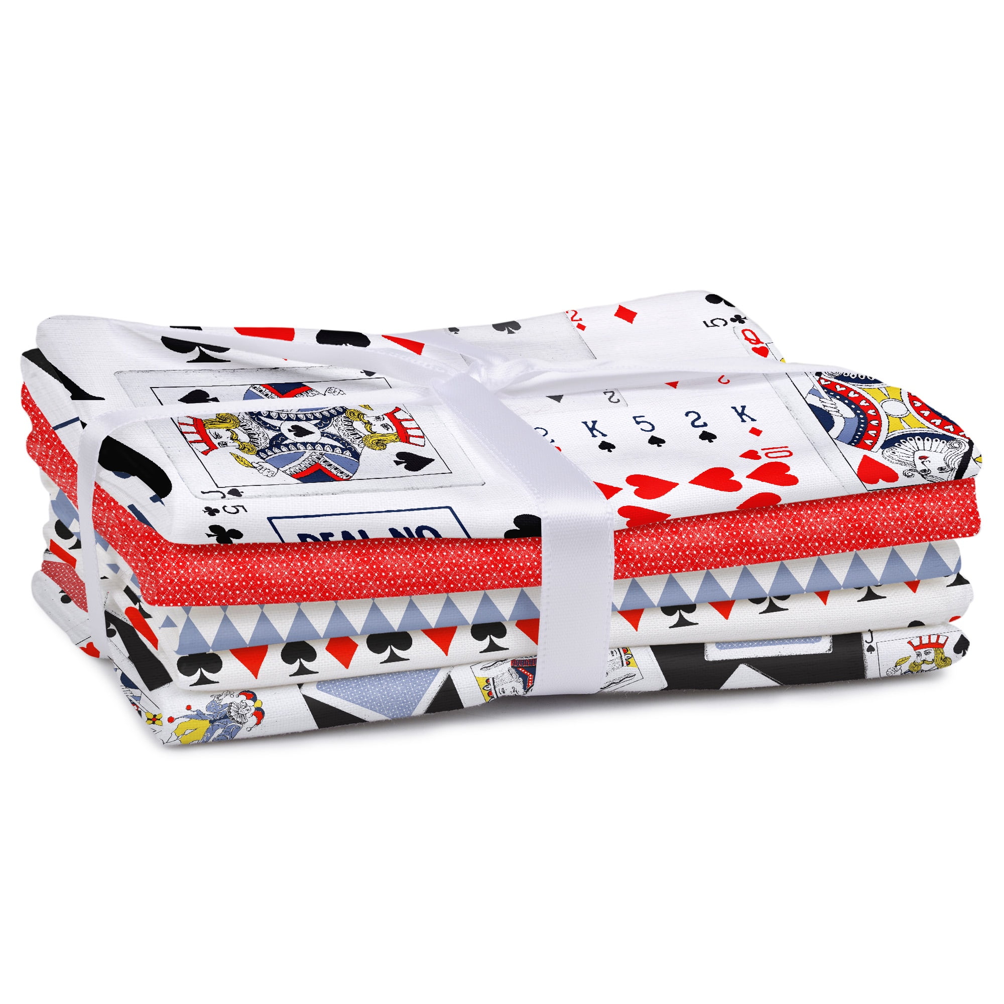18"x21" 100% Cotton Fat Quarter Card Game Precut Bundle, Multicolor 5 ...