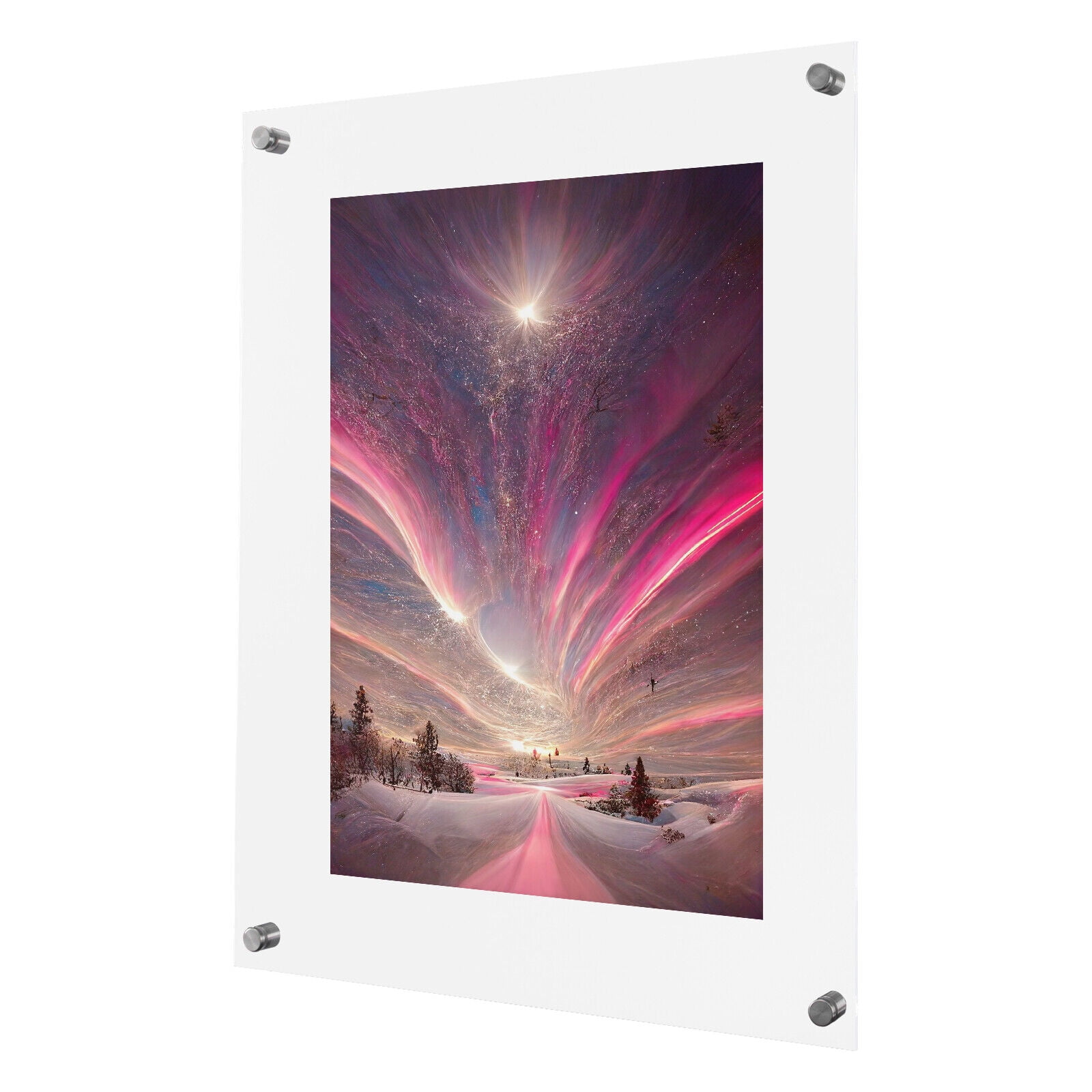 18"x24" Clear Acrylic Wall Mount Floating Frameless Picture Frame ...