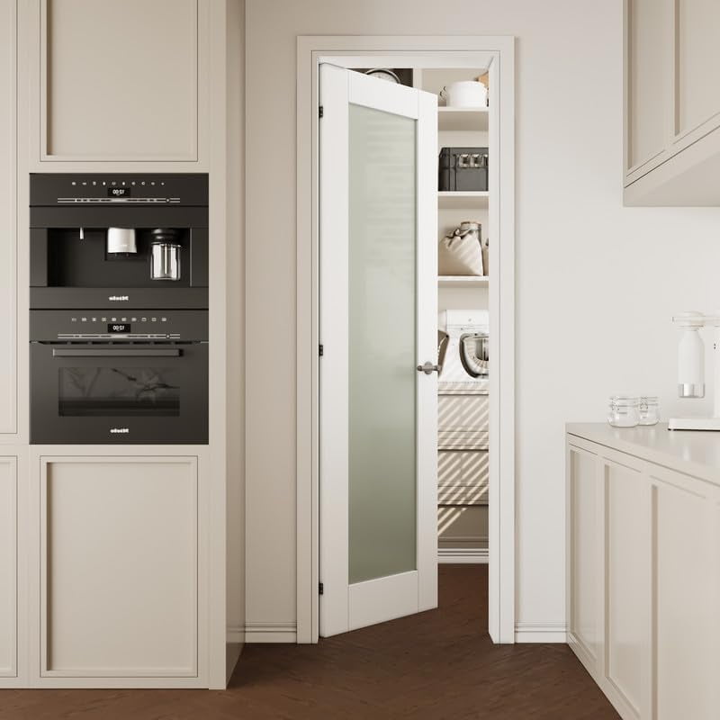 18''x80'' Frosted Glass Interior Slab Shaker, Pre-Assembled Panel for ...