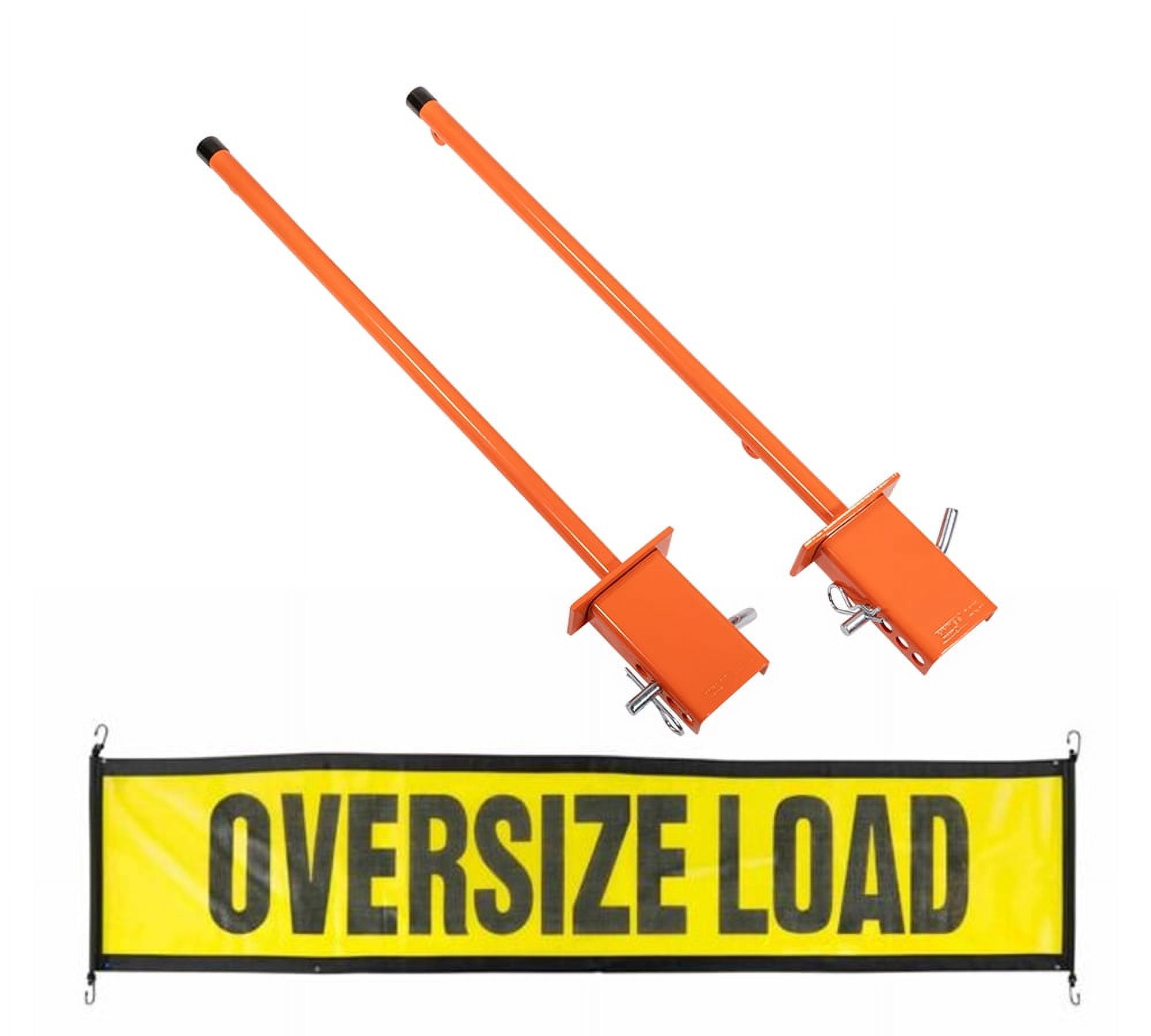 18"x84" Oversize Load Sign w/ Bungee Cord & Set of 2 Stake Pocket ...