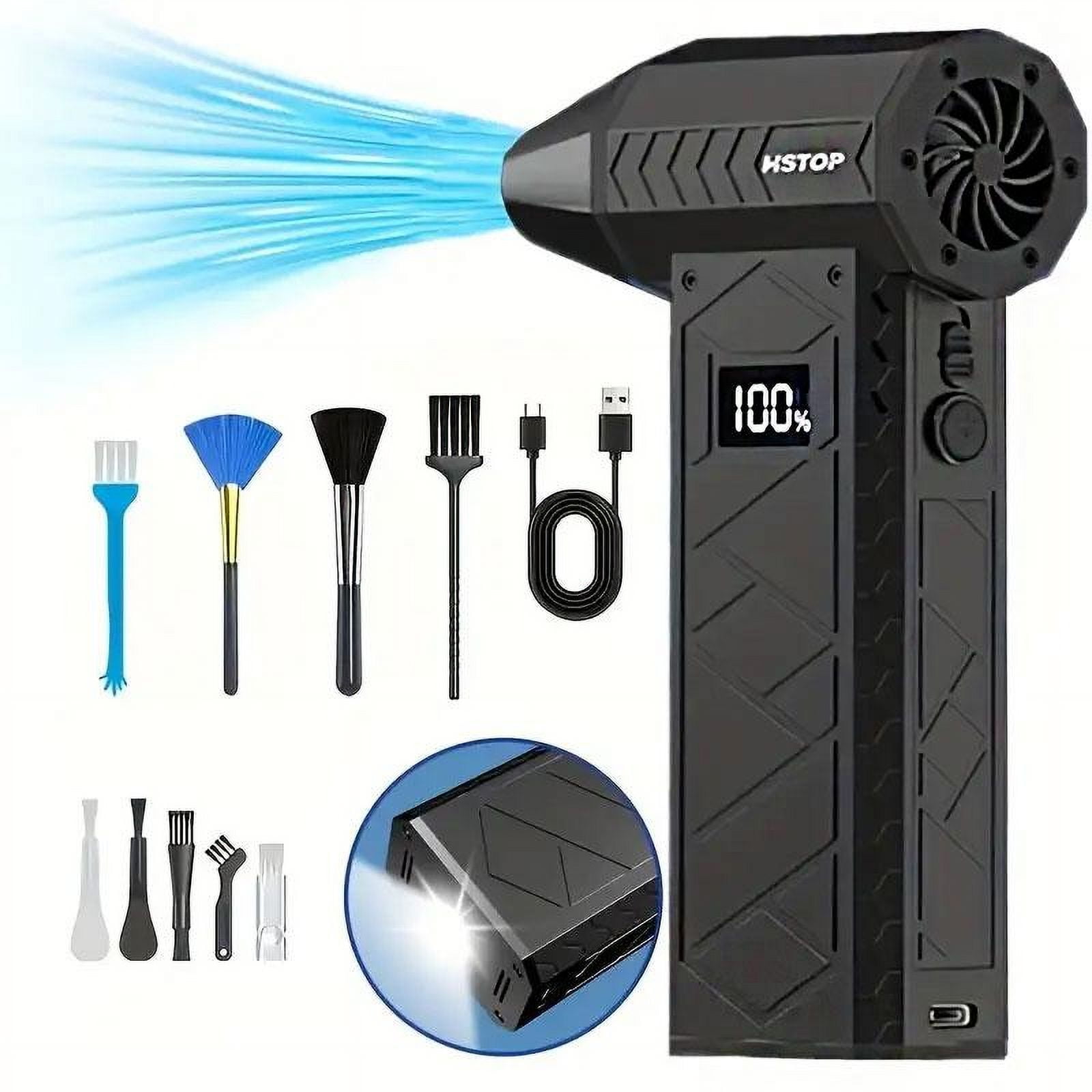 "180,000 RPM Cordless Electric Air Duster - 10,000mAh Turbo Leaf Blower ...