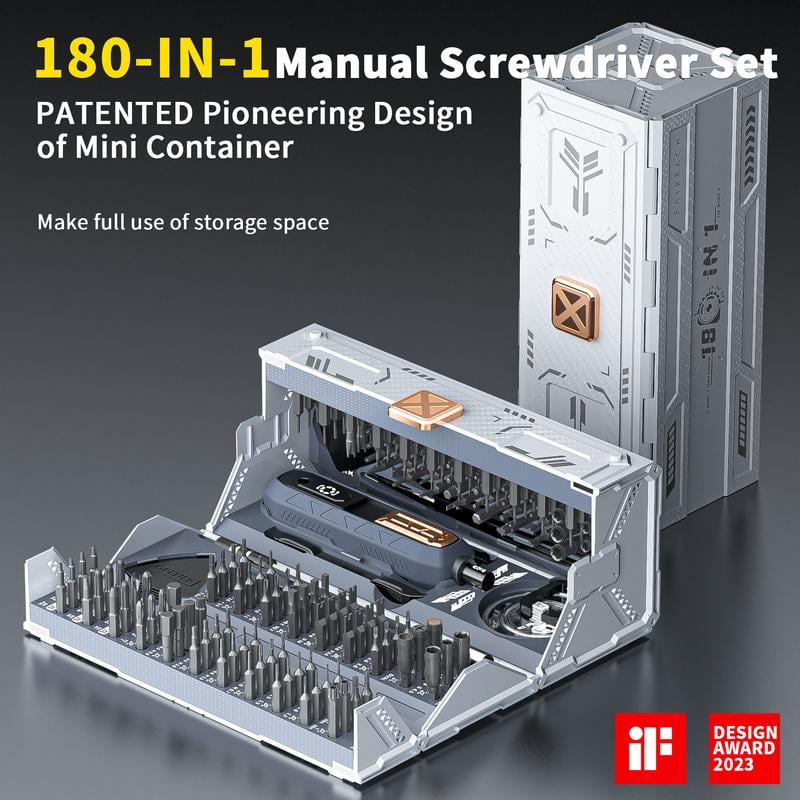 180 in 1 Screwdriver Set, MANUAL Precision Screwdriver Set with Pick-up ...