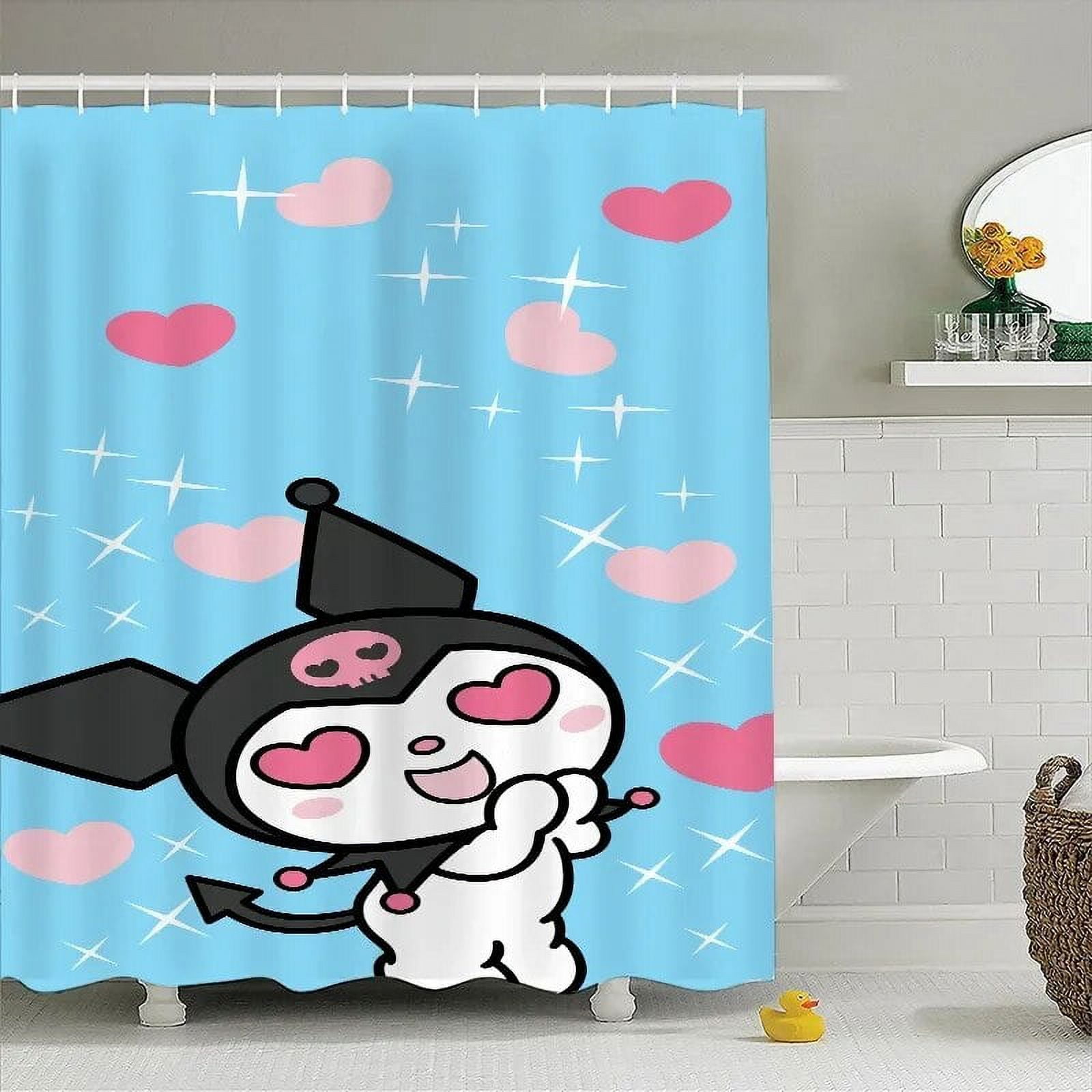 180-200cm Sanrio Kuromi Anime Plush Cartoon Shower Curtains Shower ...